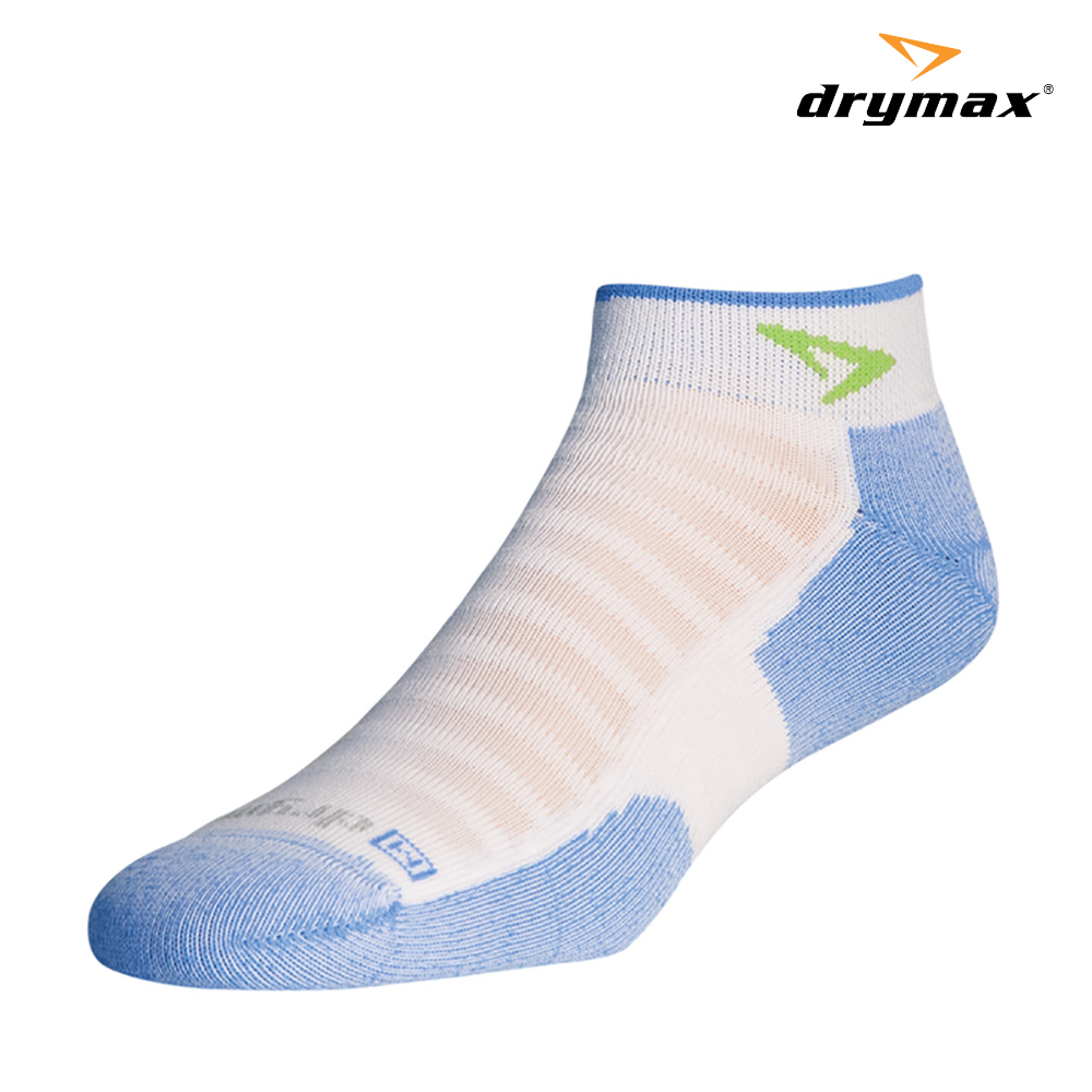 Drymax Running Lite-mesh Mini Crew - White w / Skyblue & Lime – Running ...