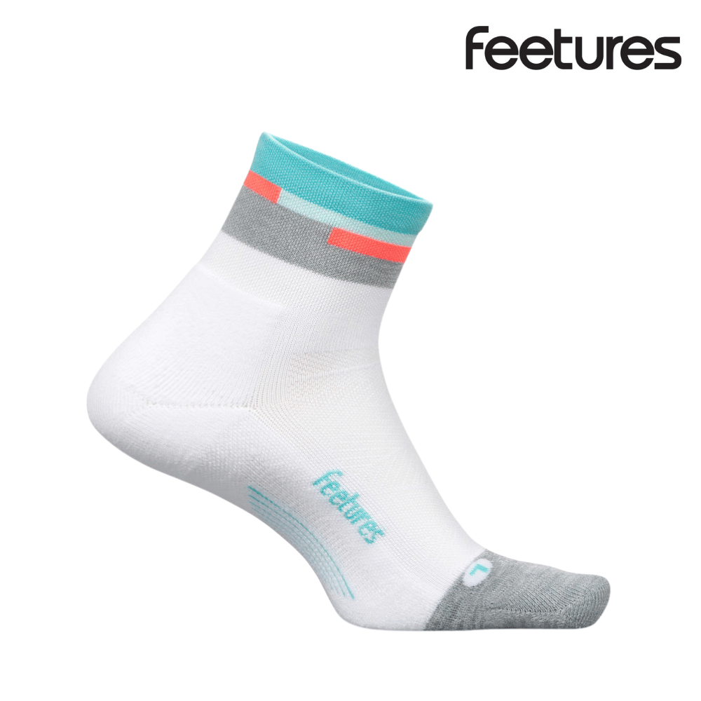 Feetures Active Elite Light Cushion Quarter - Aquatic White – Running ...